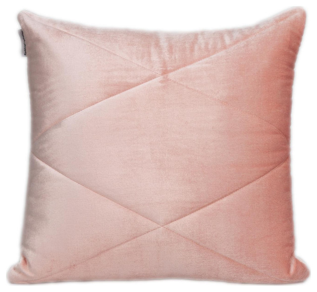 Quilted Pink Velvet Throw Pillow - Contemporary - Decorative Pillows ...