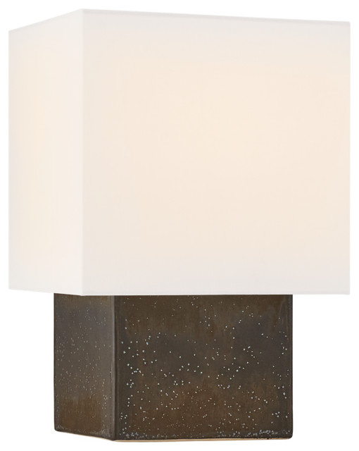 Pari Small Square Table Lamp in Autumn Copper with Linen Shade ...