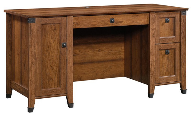 Sauder Carson Forge Engineered Wood Computer Desk in Washington Cherry ...