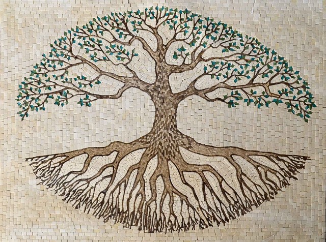 Mosaic Tile Art, Tree of Life, 51" x 39" - Contemporary - Tile Murals ...