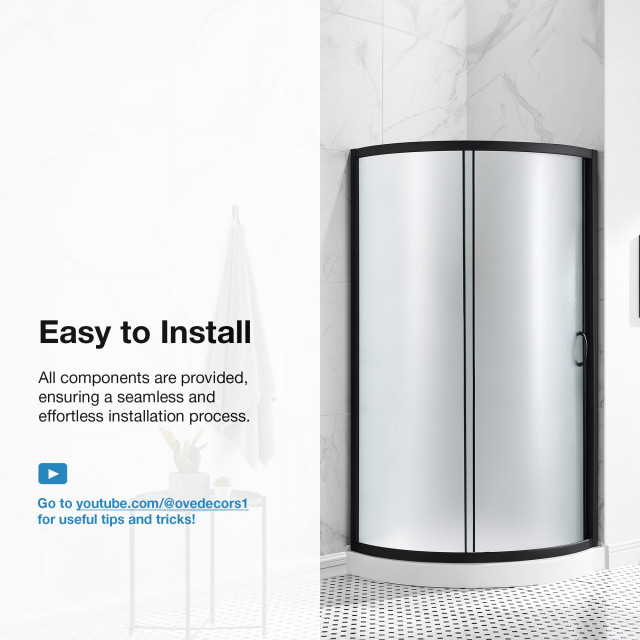 Ove Decors Breeze Shower Kit, Frosted Glass Panels and Base, 32 ...