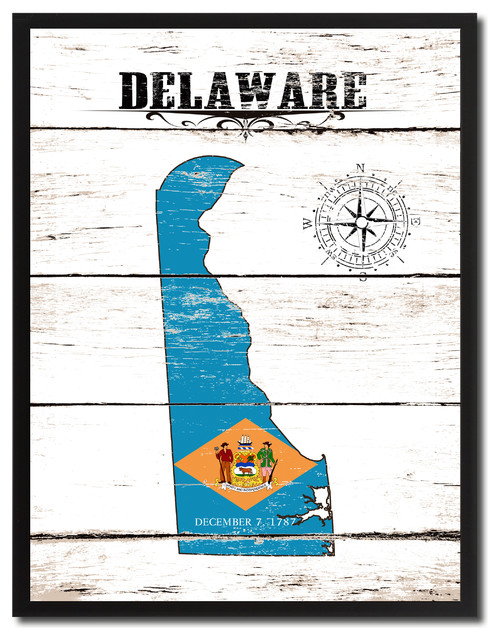 Delaware State Flag Canvas, 28"x37", 22"x29" - Beach Style - Prints And ...