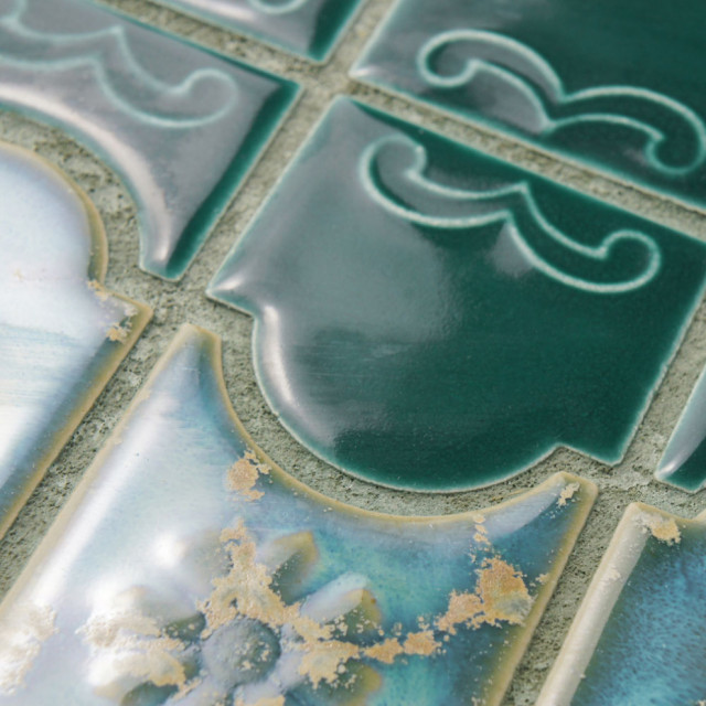 Montego Porcelain Mosaic Floor and Wall Tile, Emerald, Sample ...
