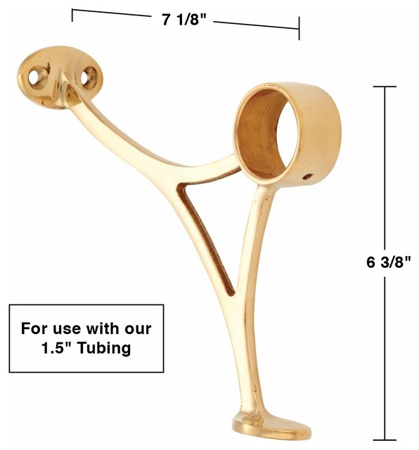 Polished Solid Brass Combination Bar Bracket 15 Od Rail 9608