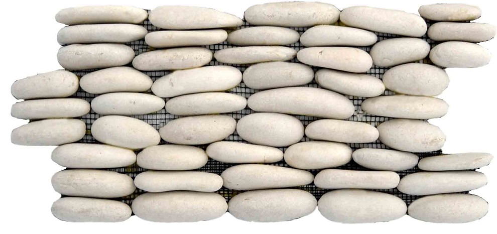 Standing Ivory Pebble Tile, 6"x12" - Beach Style - Mosaic Tile - by ...