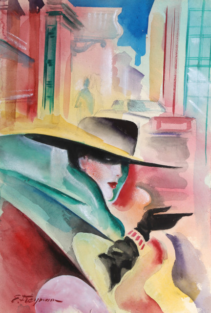 Colorful Woman, Erik Freyman, 9x13 - Contemporary - Paintings - by ...