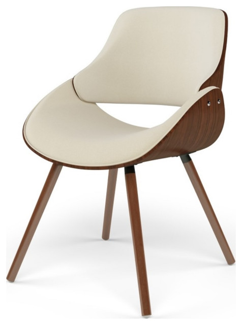 Pemberly Row Modern Dining Chair with Wood Back in Linen Fabric ...