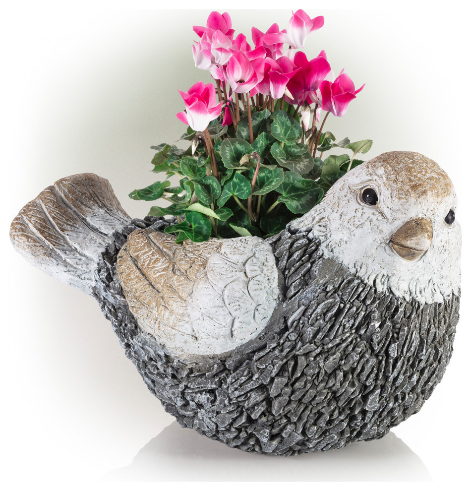 Bird Planter, 11" - Farmhouse - Outdoor Pots And Planters - by Alpine ...