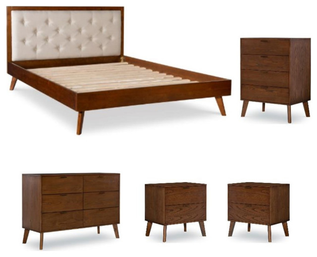 Home Square 5-Piece Set with King Bed & 2 Nightstands & Dresser & Chest ...