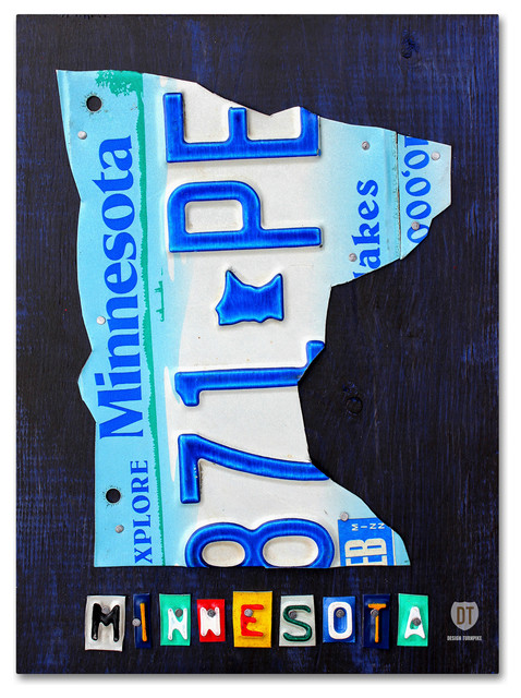 "Minnesota License Plate Map" Canvas Art by Design Turnpike, 14"x19 ...