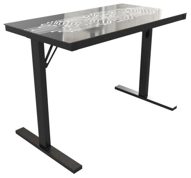 43" Black LED Gaming Desk - Contemporary - Desks And Hutches - by ...