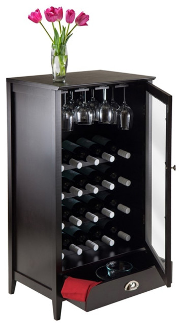 Pemberly Row Transitional Solid Wood Modular Home Bar Cabinet in ...