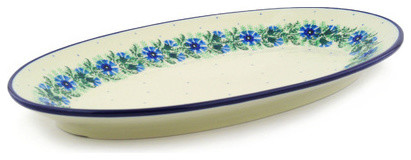 Polish Pottery 14" Stoneware Platter Hand-Decorated Design ...