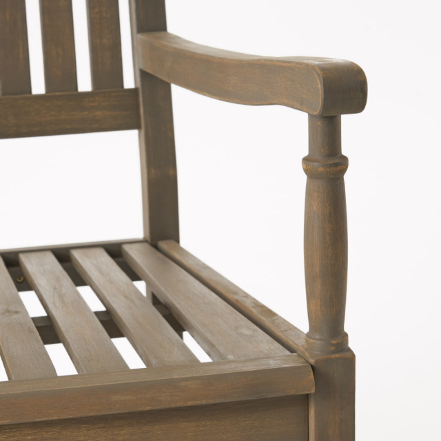 Penny Outdoor Acacia Wood Rocking Chairs, Set of 2 - Transitional ...