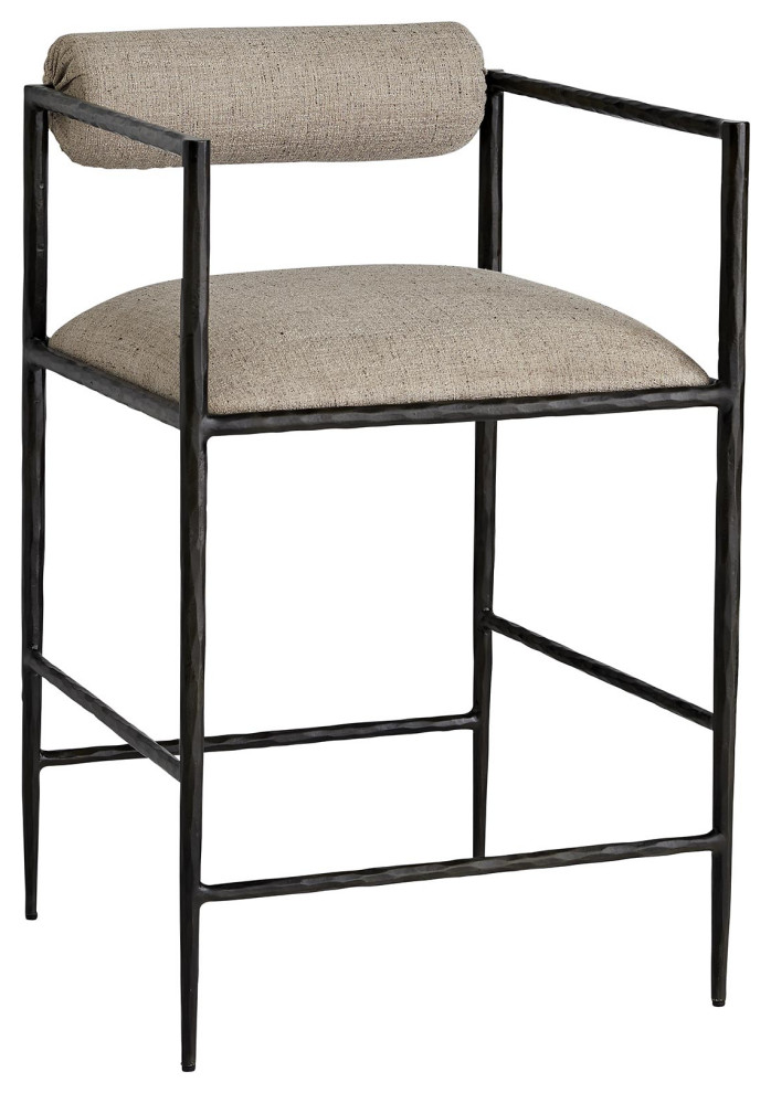 Barbana Counter Stool Pewter Texture - Industrial - Bar Stools And ...