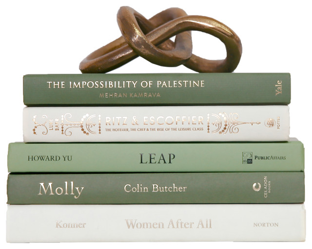 Modern Ivy Cream Book Stack, 5-Piece Set - Traditional - Books - by ...
