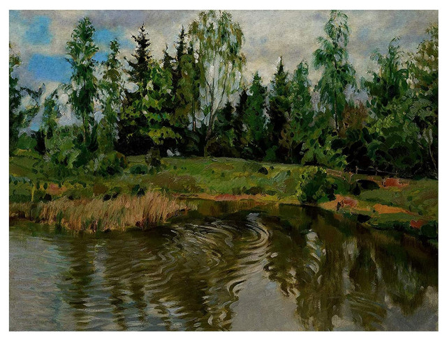 Tile Mural BRIDGE IN THE FOREST water river Backsplash, Ceramic Glossy ...