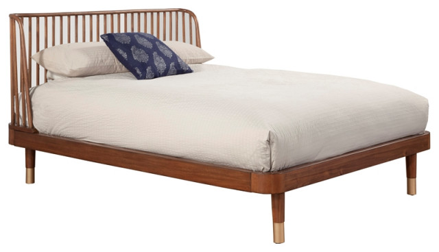 Alpine Furniture Belham California King Wood Platform Bed in Dark ...