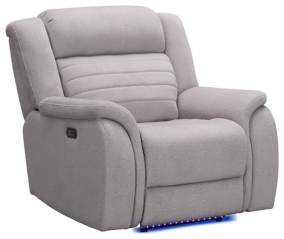 George Power Reclining Chair With Heat + Massage, Gray - Transitional ...