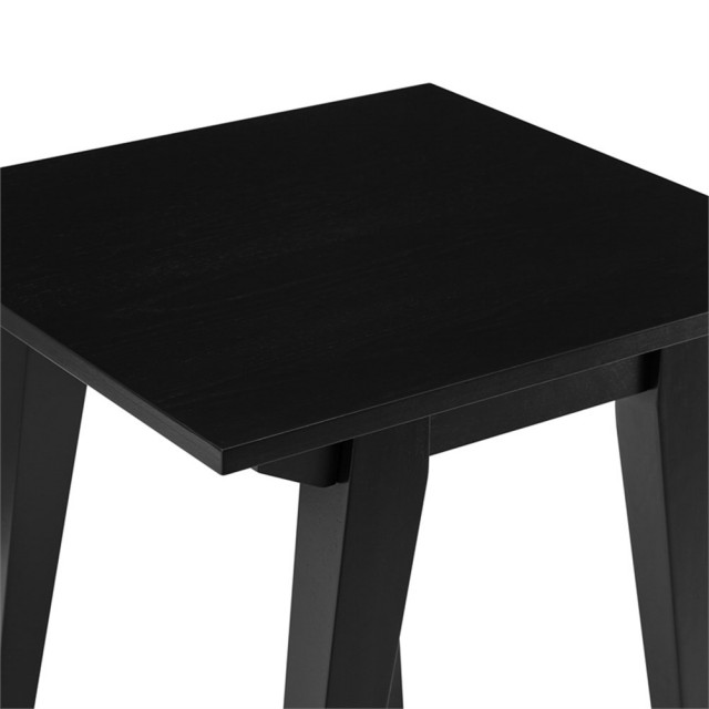 Minimalist Solid Wood Accent Side Table - Black - Transitional - Side ...