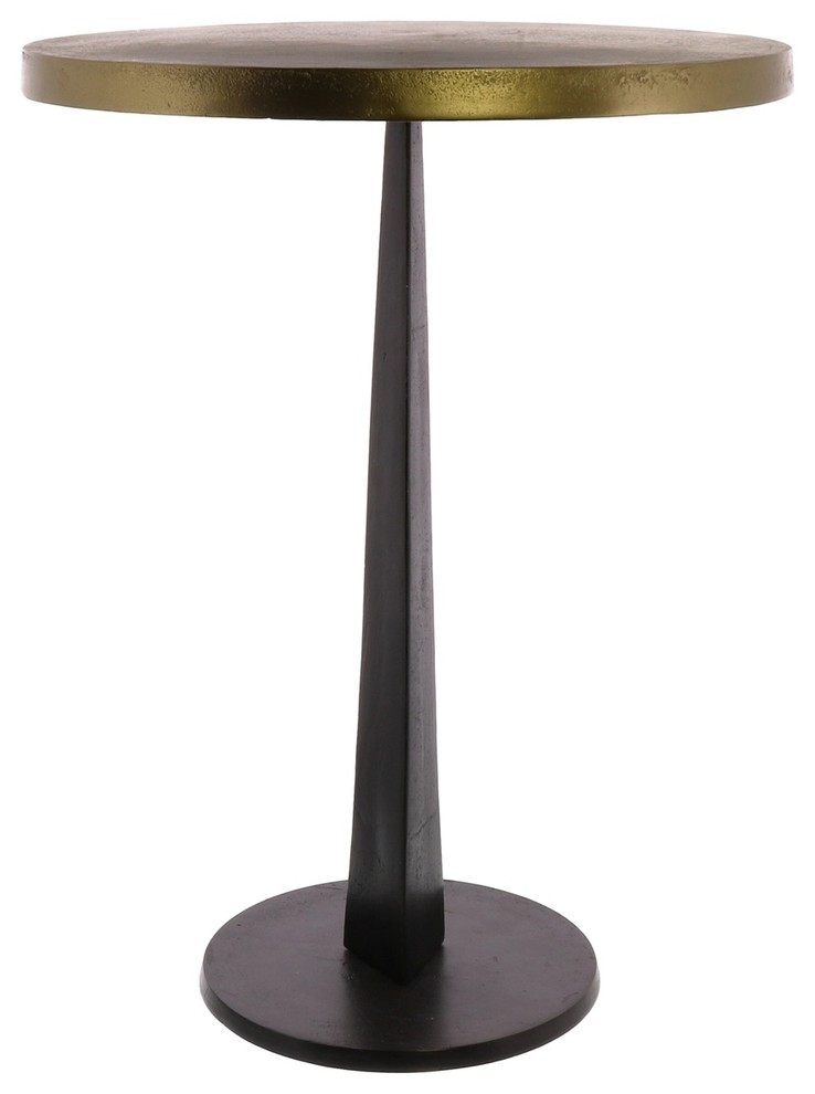 Minimalist Gold Brass Bronze Round Side Table | Metal Spike Pedestal ...
