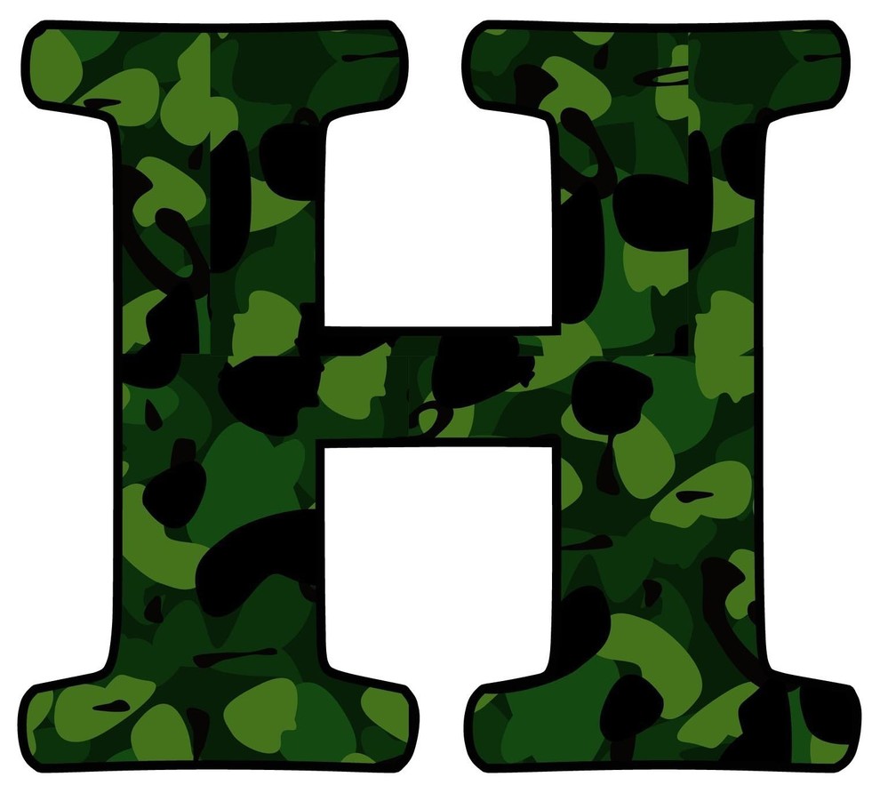 VWAQ Camoflauge H Wall Decal Peel and Stick Military Camo Pattern Wall ...