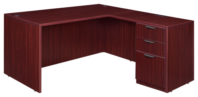 Regency Legacy 71 x 82 in. L Desk with Single Full Pedestal Drawer Unit ...