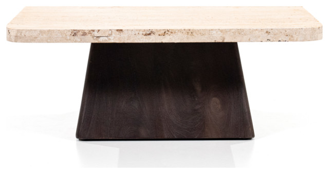 Travertine Top Coffee Table | Eleonora Travis - Transitional - Coffee ...