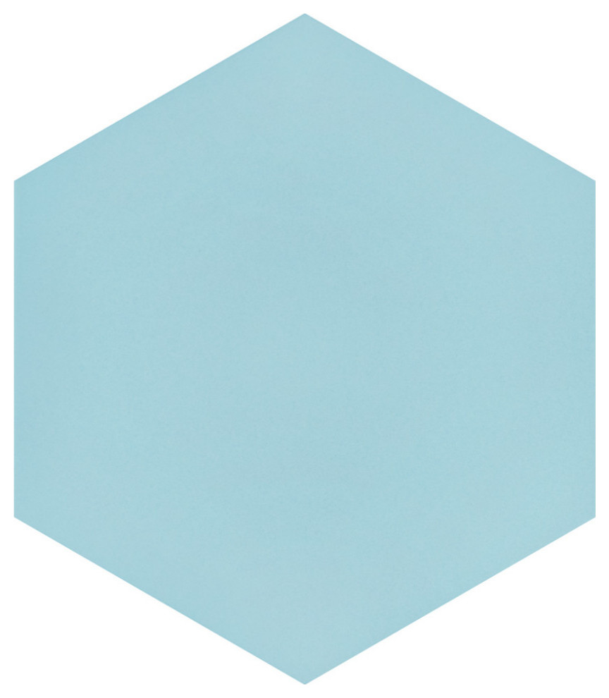 Textilis Basic Hex Aqua Porcelain Floor and Wall Tile, Sample ...