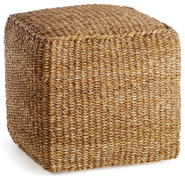 Seagrass Square Pouf - Beach Style - Floor Pillows And Poufs - by Napa Home & Garden | Houzz