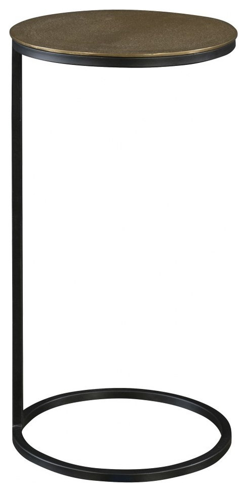 Accent Table-24 Inches Tall and 12.5 Inches Wide-Aged Black/Antique ...