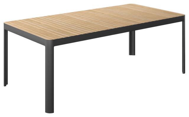 Pipa 100% FSC Solid Teak and Aluminum Rectangular Dining Table ...