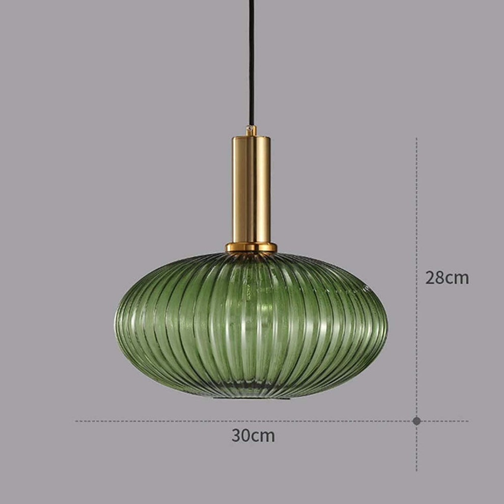 Modern Green Glass Pendant Light Led Mini Hanging Lamp - Mediterranean ...