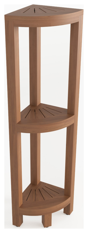 Kai OptiAREA Corner Teak Shower Stand - Contemporary - Bathroom Shelves ...