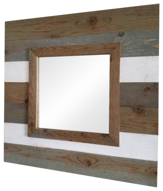 Rustic Slat Mirror, 30"x30" - Rustic - Wall Mirrors - by My Barnwood ...
