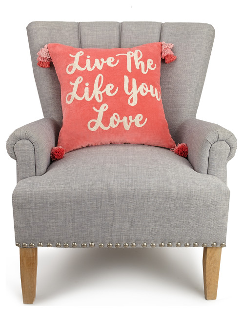 Live The Life You Love Embroidered Pillow - Contemporary - Decorative ...