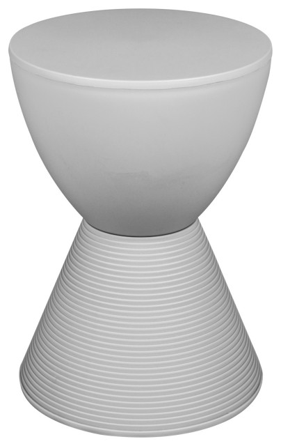 Round Side Table in ABS Plastic Ribbed Design End Table with Removable ...