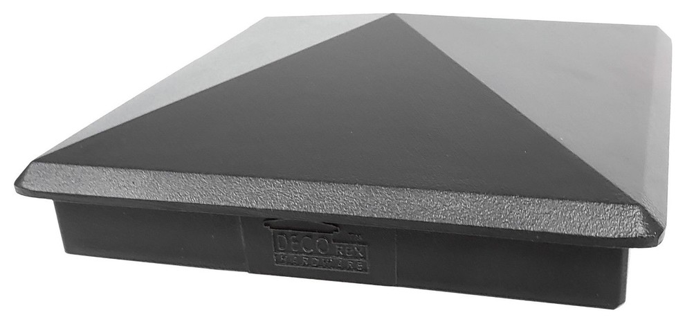True 6"x6" Aluminium Pyramid Post Cap for Wood Posts, Black (DHPPC60 ...