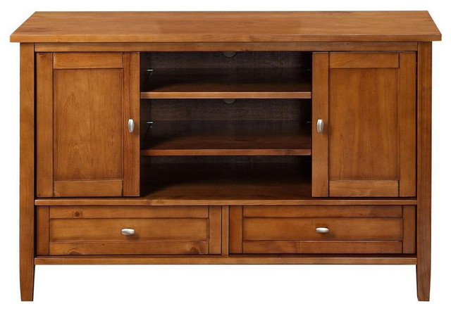 Warm Shaker Honey Brown TV Stand - Traditional - Entertainment Centers ...