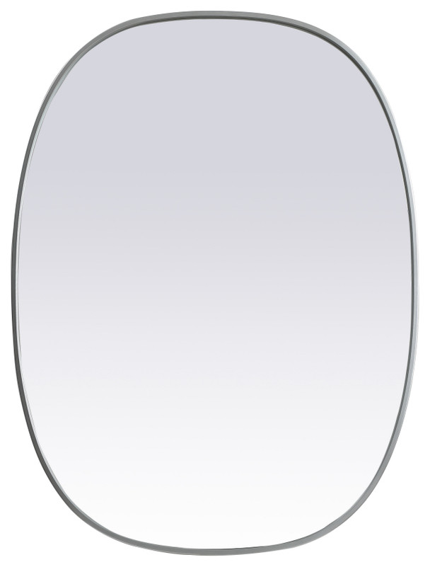Elegant Decor Metal Frame Oval Mirror 30X40" in Silver - Contemporary ...