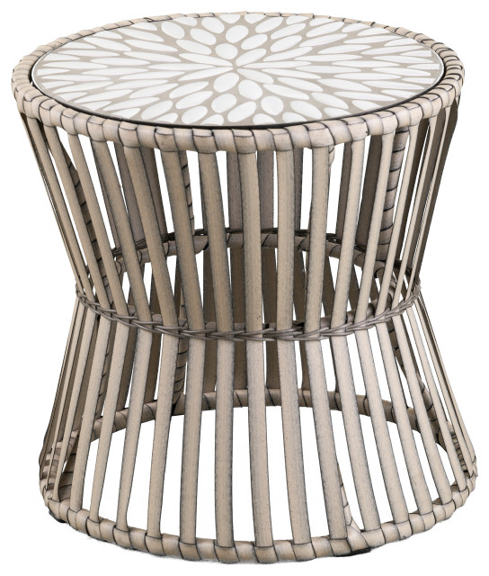 Luna Round Outdoor Side Table - Tropical - Outdoor Side Tables - by SEI ...