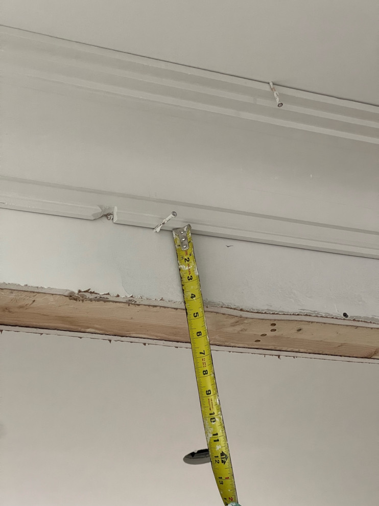help! distance between crown moulding and casing too tight | Houzz Forum