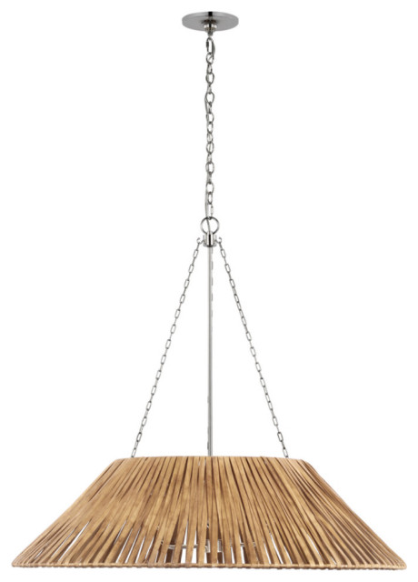 Corinne Extra Large Wrapped Hanging Shade With Natural Wicker Shad ...