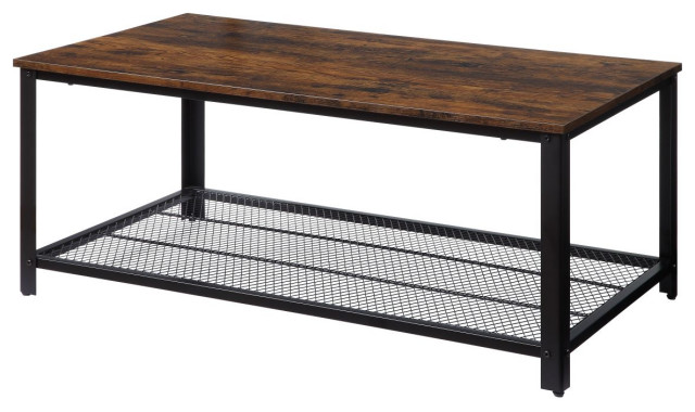 Acme Taurus Coffee Table Rustic Oak and Black Finish - Industrial ...