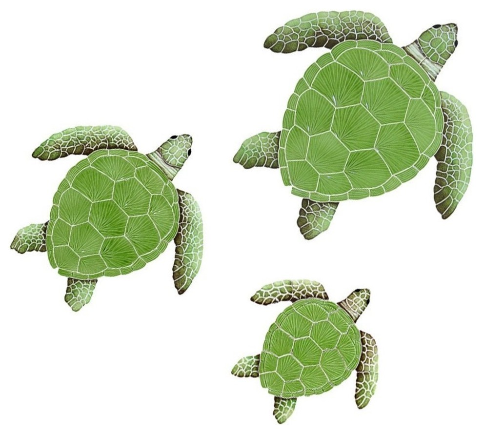 Loggerhead Turtle Group Ceramic Swimming Pool Mosaic 8 15 And 20