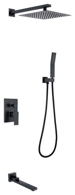 Shower System with Handheld Shower & 180 Degree Rotation Tub Spout ...