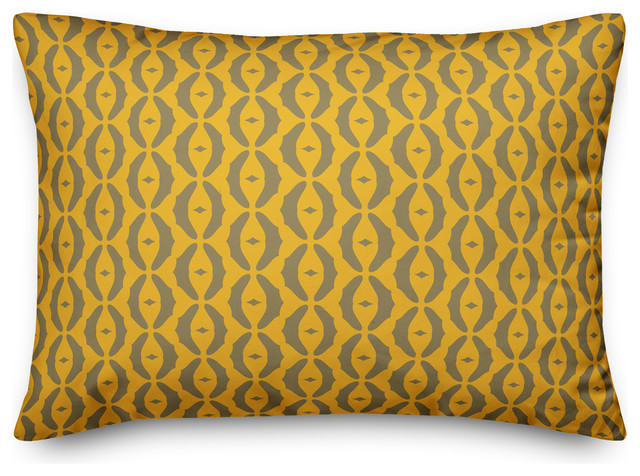Oval Pattern in Yellow Throw Pillow - Contemporary - Decorative Pillows ...
