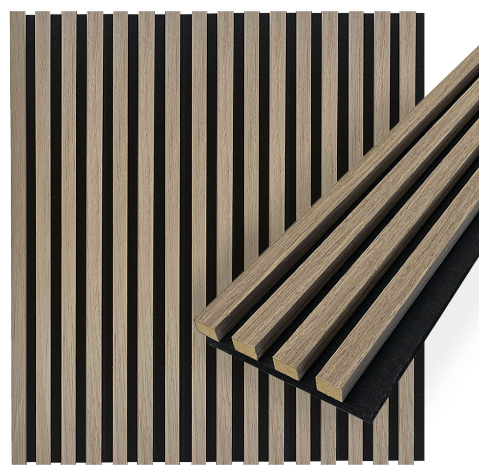 Acoustic Wood Wall Panels | 94.5” x 5” Each | Soundproof Paneling, Pack ...