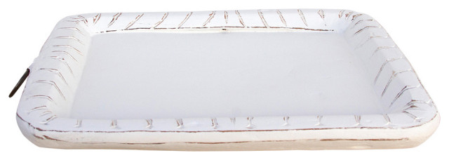 Gujar Distressed White Swati Bowl - Farmhouse - Decorative Bowls - by ...