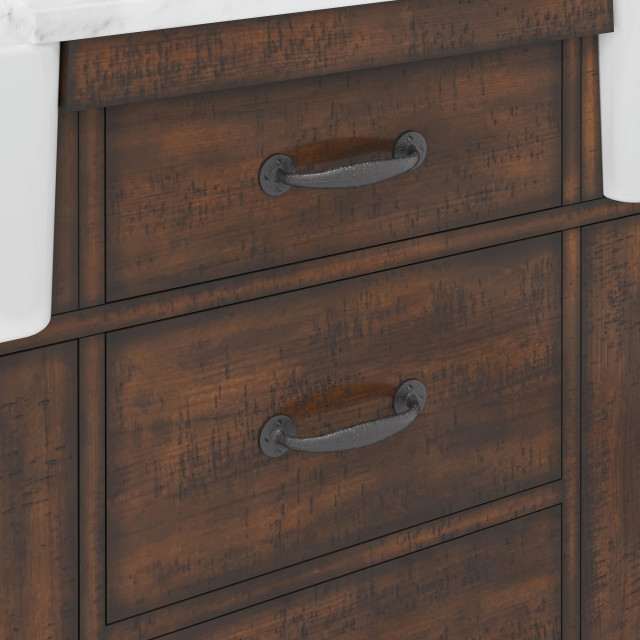 Paisley 72" Double Sink Carrara Marble Top Vanity, Hook Faucet, Mirror ...